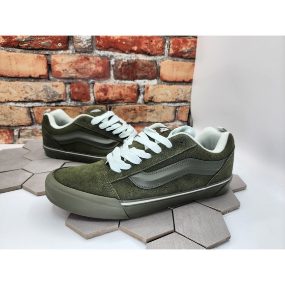 Vans | Shoes | Vans Mens Knu Skool Utility Mono Olive Green Suede Skate ...